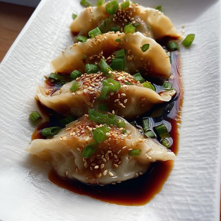 Homemade Dumplings with Soy Sauce and Sesame Garnish Recipe – MOMS COOKING