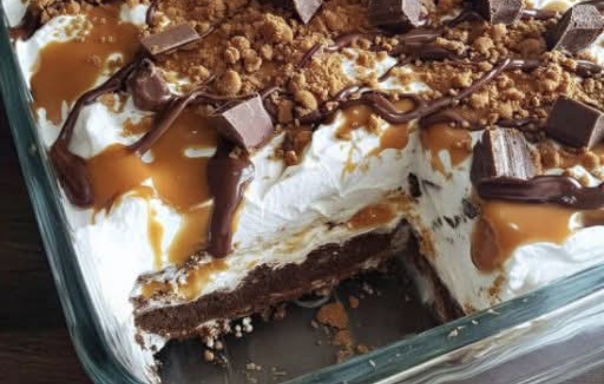Chocolate Caramel Layered Dessert Recipe – MOMS COOKING